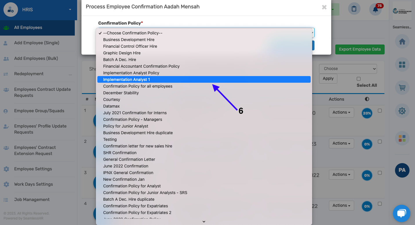 How to Add Existing Employees to a Confirmation Process